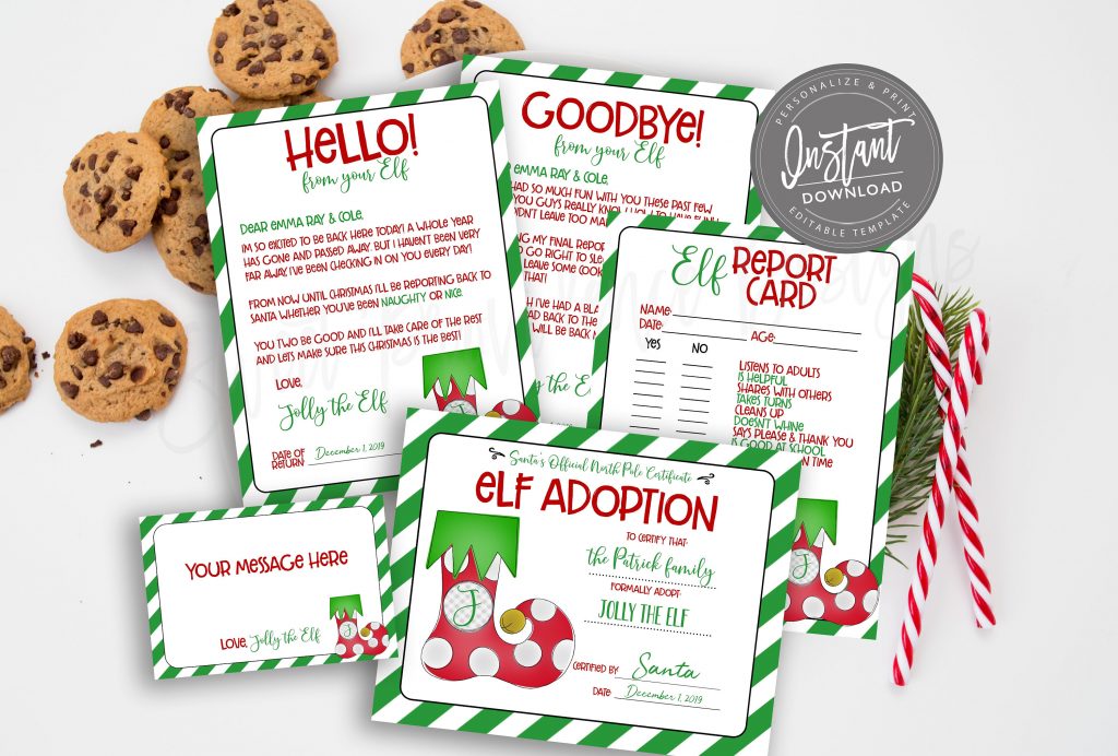 EDITABLE Elf Note Cards, Printable Elf Letters, Notes from the Elf, Elf ...