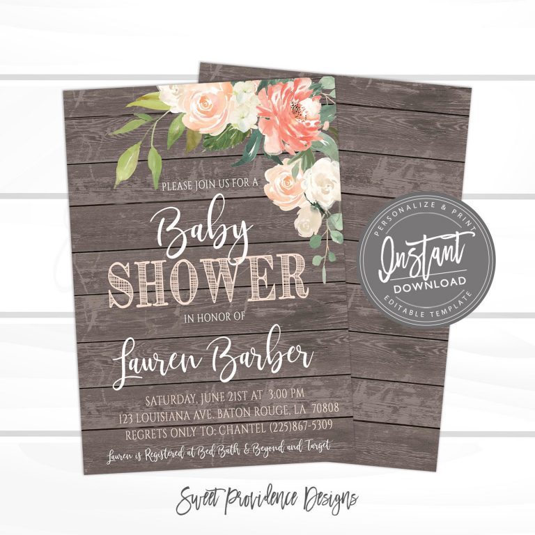 Rustic Baby Shower Invitation | Sweet Providence Designs