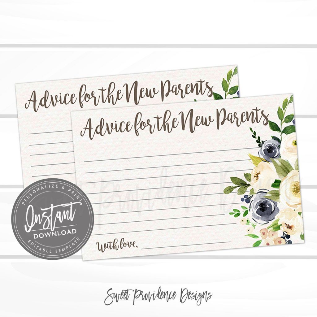 Advice Card for New Parents | Sweet Providence Designs