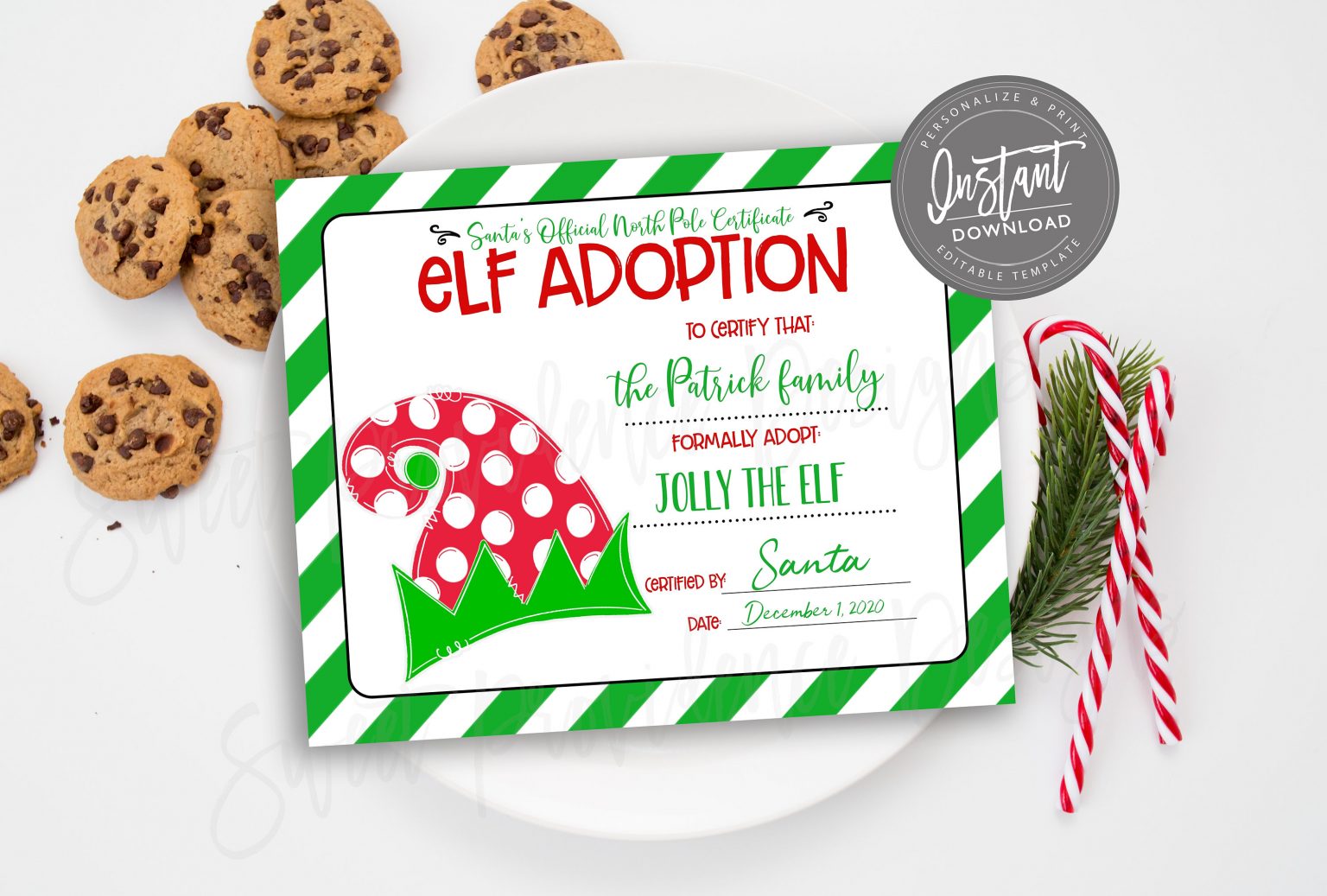 EDITABLE Elf Adoption Certificate, Printable Elf Letters, Notes from ...