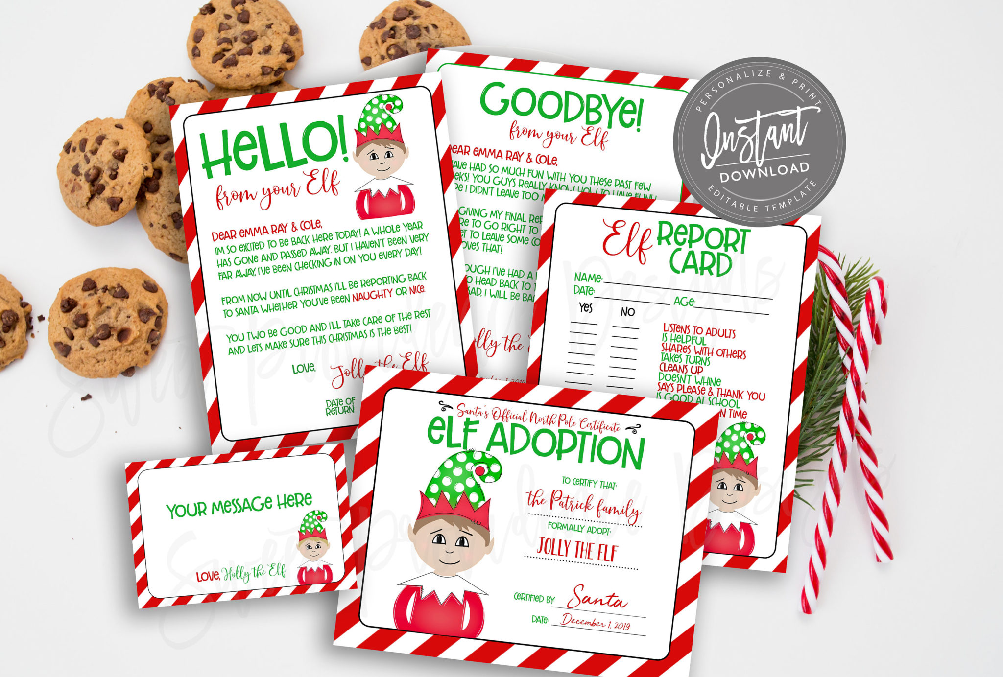 EDITABLE Elf Goodbye Stationery, Printable Elf Letters, Notes from the ...