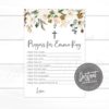 First Communion Prayer Card, Editable Cotton Magnolia Floral Communion ...