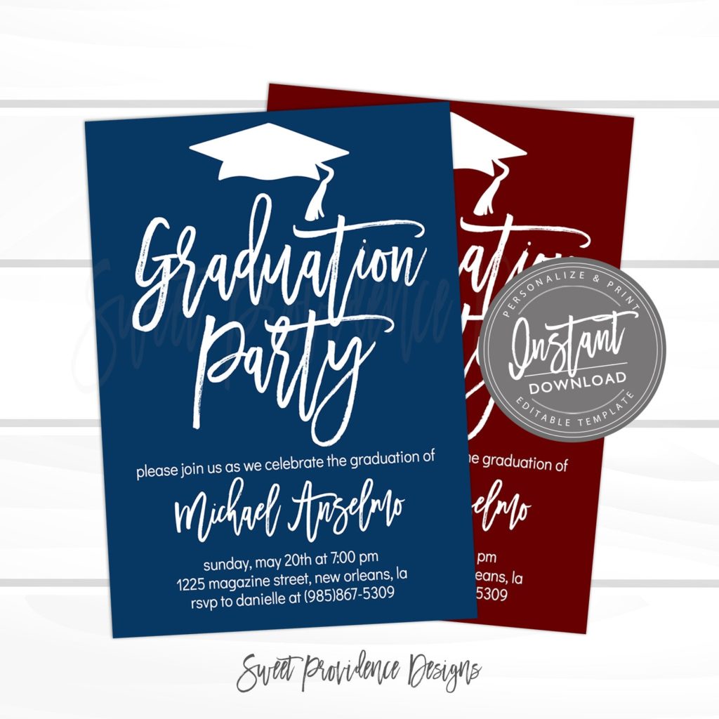 EDITABLE Graduation Party Invitation, Grad Party invite, Class of 2022 ...