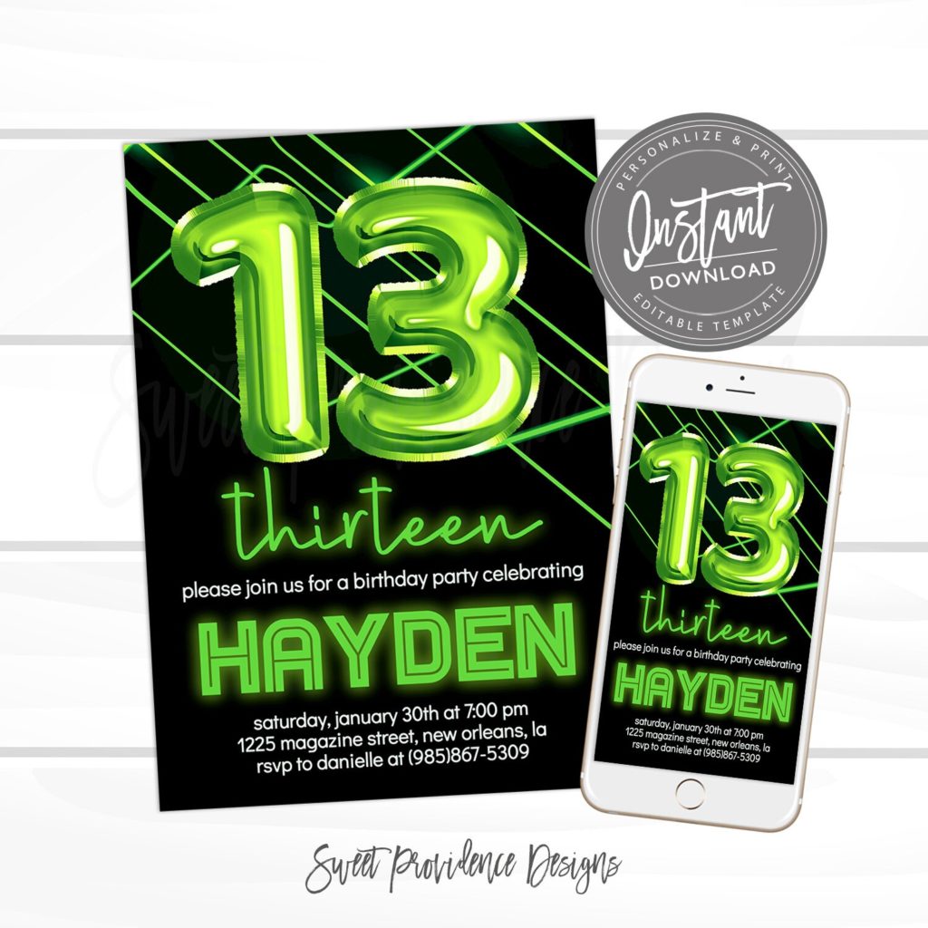 13th Birthday Invitation Templates For Boys Free Birthday Invitation